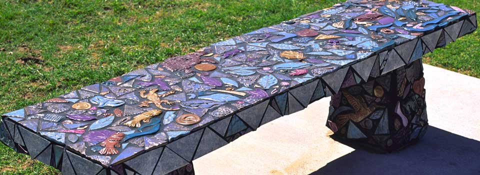 NIKI GLEN STUDIOS Butterfly Garden Bench sep%%Murals, Public Art ...